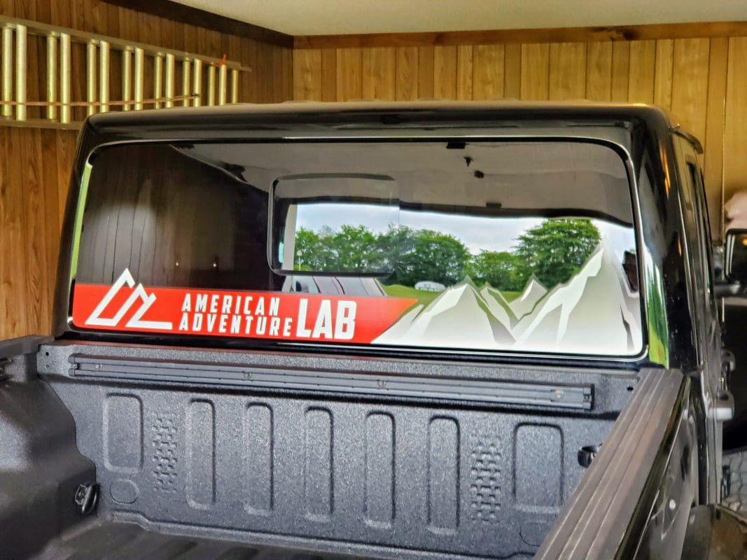 Jeep Gladiator Rear Lower Window Decal - American Adventure Lab