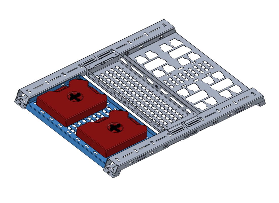 Dual Rotopax Mounting Tray with MOLLE for Ford Ranger Bed Rack RAIL ...