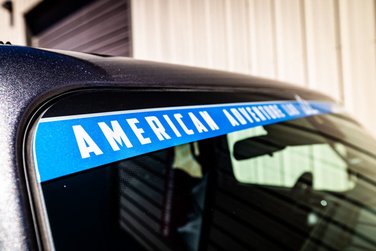 AAL Windshield Decal - 54" - Metallic Base - American Adventure Lab