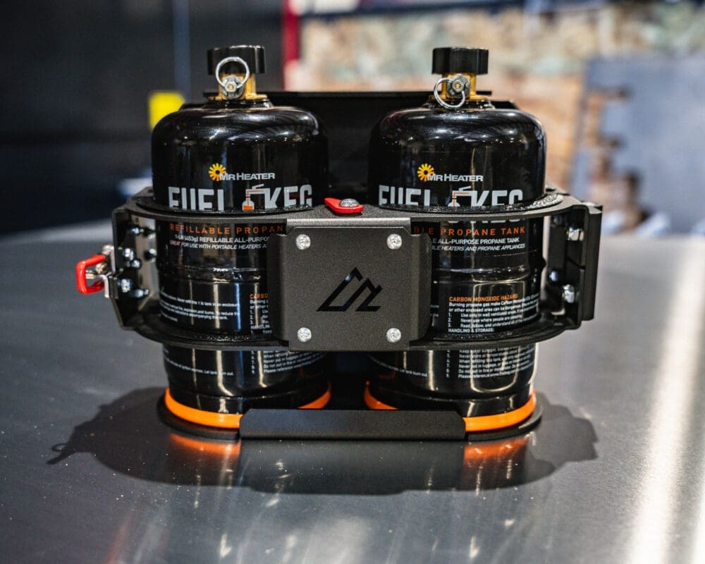 Dual 1LB Propane Kit - Mount + Cylinders - American Adventure Lab
